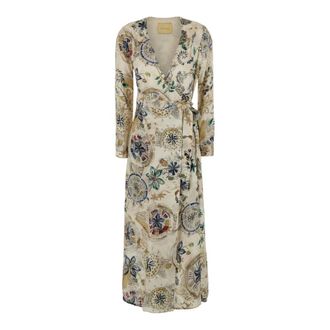 Momoni Femme, Robes, Multicolore, Taille: 40 FR Robe imprim&eacute;e &agrave; col en V