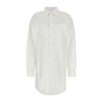 Maison Margiela Wei&szlig;e Popeline Hemd Minikleid - - Dresses - Damen - Wei&szlig; - XS