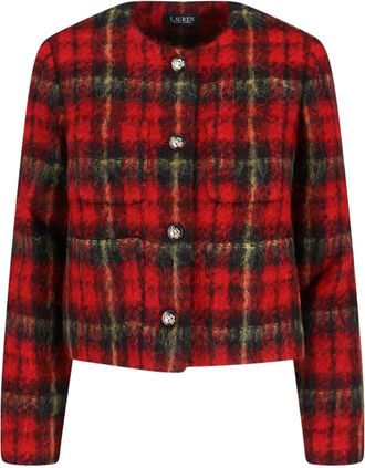 Lauren Ralph Lauren veste en tweed à carreaux - Rouge