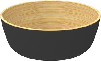 Nuts Bambus Bowl Grösse L schwarz | 22cm Durchmesser | natürliche Bowl aus Bambus | plastikfrei | Obstschale | Salatschüssel (schwarz)