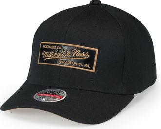 Mitchell & Ness Leather Logo Classic Red Snapback Cap - Box Logo, 100% Polyester, verstellbar, Herren, Frauen, Kinder, Unisex, Frühling, Sommer, Herbst, Winter