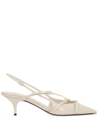 Miu Miu escarpins vernis à bride arrière - Tons neutres