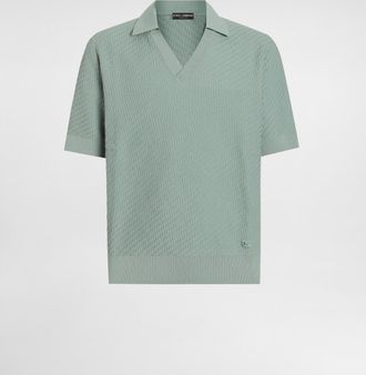 Dolce & Gabbana Micro-dot Stitch Polo Shirt - Mann Strickwaren Multicolor 50
