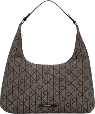 Calvin Klein Emblem Jacquard Schultertasche - - Bags - Damen - Braun - ONE SIZE