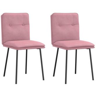 vidaXL Esszimmerstühle 2 Stk. Rosa Samt Vidaxl