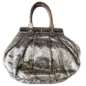 Zagliani silver python bag