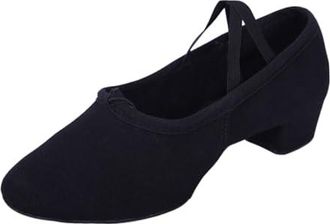 FOMIYES Chaussures de Danse Femme à Talon Bas Semelle Suédé Antidérapante Légères et Confortables pour Ballet Yoga et Danse Salle