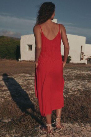 Next Midikleid Gesmoktes Minikleid mit d&uuml;nnen Tr&auml;gern (1-tlg)