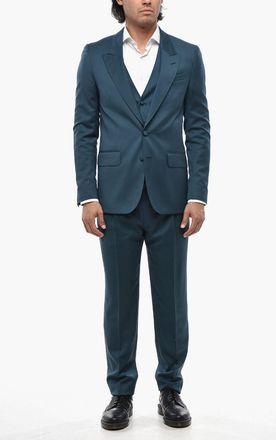 Corneliani CODE Dreiteiliger Anzug Aus Schurwolle EVENT Mit Spitzrevers Corneliani