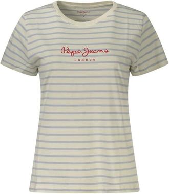 Pepe Jeans London Femme, Tops, Blanc, Taille: 42 FR Bianco Cotton T-Shirt