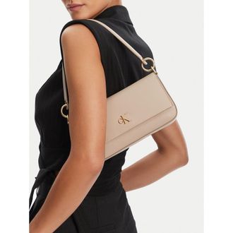Calvin Klein Handtasche Calvin Klein Minimal Monogram Shoulder Pouch LV04K3161G Beige