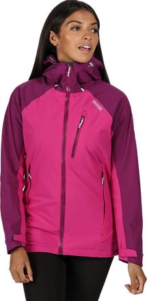 Regatta Damen Highton Breathable Taped Seams Stretch Hooded wasserdichte Jacke, Winberry/Vivid Viola, 46