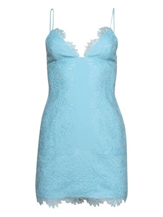 DAVID KOMA robe courte en dentelle - BLUE