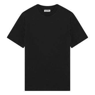 Jil Sander Homme, Tops, Noir, Taille: XL T-Shirt Col Rond Manches Courtes