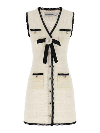 Self Portrait Robe Courte - Blanc