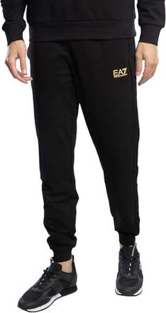 Emporio Armani Homme Pantalon de Jogging en Jersey Slim, Black/Gold, Noir/Or, L