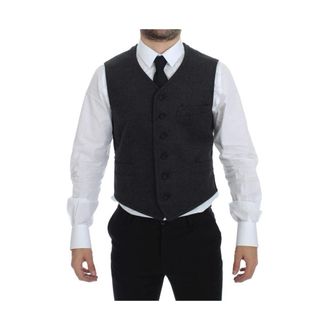 Dolce & Gabbana Elegante Graue Wollmischung Kleid Weste - - Suits - Herren - Grau - M