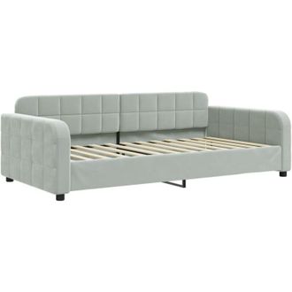 vidaXL Tagesbett Hellgrau 100x200 cm Samt Vidaxl