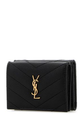 Saint Laurent Womens Black Leather Wallet 1000 Portafogli