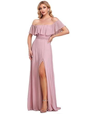 Ever-pretty Fendue Robe de Demoiselle dhonneur Soir&eacute;e Femme Longue C&eacute;r&eacute;monie Mauve 48