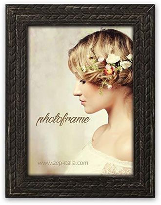 ZEP YT457B Livia Bilderrahmen aus Kunststoff, Schwarz mit Vintage-Effekt