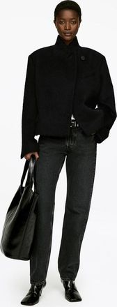 Arket Jacke Aus Wolle Und Alpakawolle -Schwarz