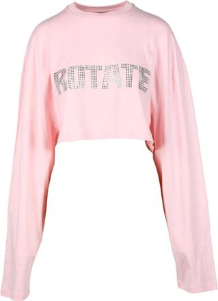 Rotate Rotate Birger Christensen, Femme, Tops, Rose, Taille: 36 FR T-shirt en coton