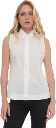 Fay Femme, Blouses et Chemises, Blanc, Taille: 42 FR Blouse sans manches