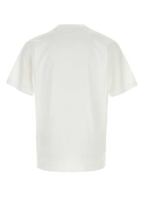 Prada Mens White Cotton T-Shirt Bianco Exterior Exterior: T-shirts And Polos