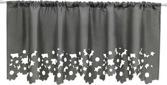 Joyswahl Scheibengardine Stangendurchzug Bistrogardine »Christa« Mit Lasercutabschluss Gardine Stores HxB 45x120cm Grau 1er Pack