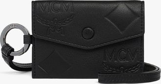 MCM Aren Portemonnaie aus Leder mit Maxi-Monogramm, Ausweisfenster und Trageriemen