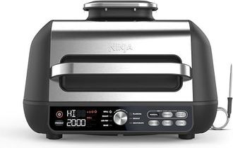 Ninja Foodi MAX PRO Grill, Plancha Flat Grill Plate & Airfryer, 3,8LHeißluftfritteuse, Air Fryer mit digitalem Temperaturfühler, spülmaschinenfeste Teile, 7