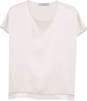 D.exterior Femme, Blouses et Chemises, Beige, Taille: 42 FR Pull en satin &agrave; col en V