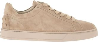 Tod's Tods Low-Top Sneaker - Soft Suede Calfskin Sneakers With Rubber Details - Gr. 37,5 (EU) - in Beige - f&uuml;r Damen