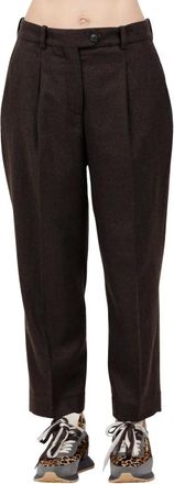 Circolo 1901 Femme, Pantalons, Brun, Taille: 38 FR Pantalone carrot due pinces