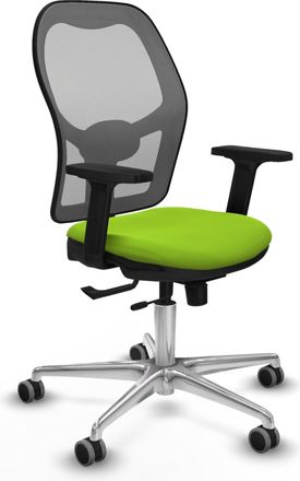 Piqueras y Crespo Schreibtischstuhl mit 2D-Armen, h&ouml;henverstellbare Lendenwirbelst&uuml;tze, ausgestattet mit Syncro/Traslack und injiziertem Schaum, Grau/Pistazie