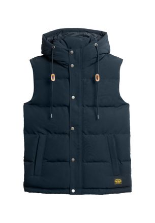 Superdry Herren Everest Steppweste mit Kapuze Finster Marineblau XXL