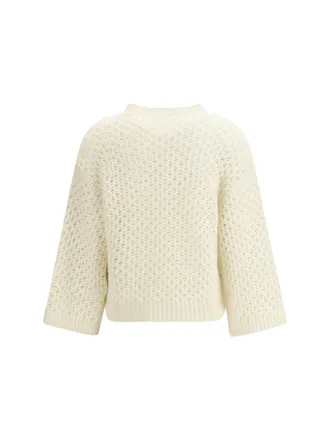 Fabiana Filippi Womens Jumper Crafted From Platinum Yarn With Micro Sequins Rafia Sweater