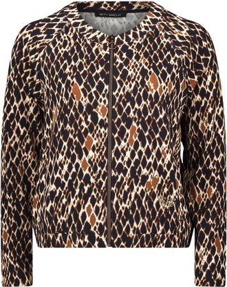 Betty Barclay Damen Shirtjacke mit Rippenstruktur 38, Dark Blue/Brown