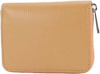 modamoda.de P04 Portefeuille pour femme, en cuir véritable, court, style italien, beige, Small