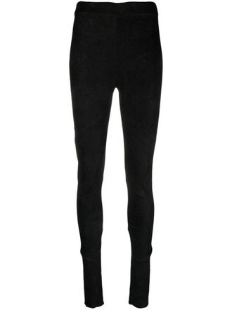 Isabel Benenato legging en cuir à taille haute - Noir