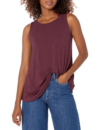 Amazon Essentials Damen Swing, Ärmellos (Erhältlich in Übergröße), Burgunderrot, XS