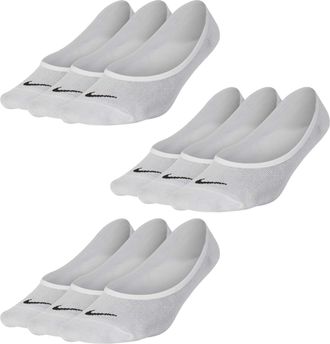 Nike Nike Footie Socken Everyday Lightweight F&uuml;&szlig;linge Damen Invisible SX4863 9 Paar, Farbe:Weiss, Socken Neu:38-42