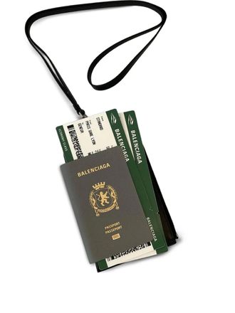 Balenciaga &eacute;tui pour smartphone Passport en cuir - Vert