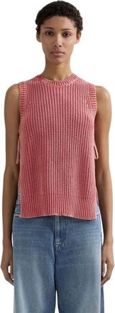 Replay Femme, Tops, Rose, Taille: 36 FR Top sans manches &agrave; col rond