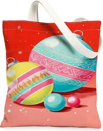 Generic Sacs en toile ornementaux de vacances, sacs d&eacute;picerie r&eacute;utilisables, sacs d&eacute;picerie r&eacute;utilisables, festifs, modernes, chics, l&eacute;gers et lavables, Rouge