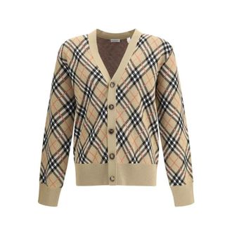 Burberry Homme, Pulls, Beige, Taille: L Cardigan en Laine Classique avec Col en V