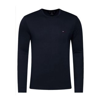 Tommy Hilfiger Logo Langarmshirt - - Tops - Herren - Blau - XS