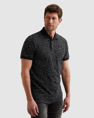 PME Legend Poloshirt Short sleeve polo printed fine pique mit Logo Stickerei