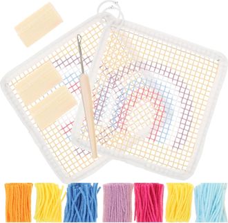 TOPBATHY Selbstgemacht Untersetzer Satz Stickset f&uuml;r Becheruntersetzer Kn&uuml;pfnapf Material mit Leuchtenden Farben und Langlebiger Textur f&uuml;r Kreative Handwerksp